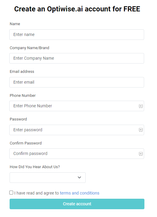 Getting Started with Optiwise.ai (Sign Up and Login)